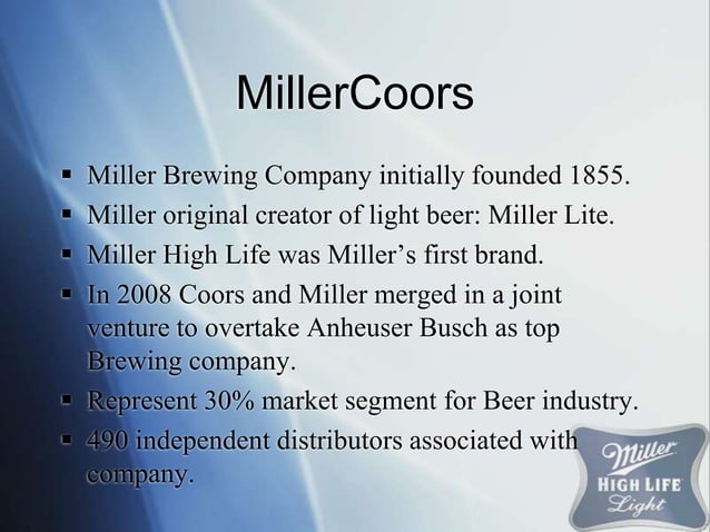 Miller High Life Marketing Campaign Final Presentation | PPT