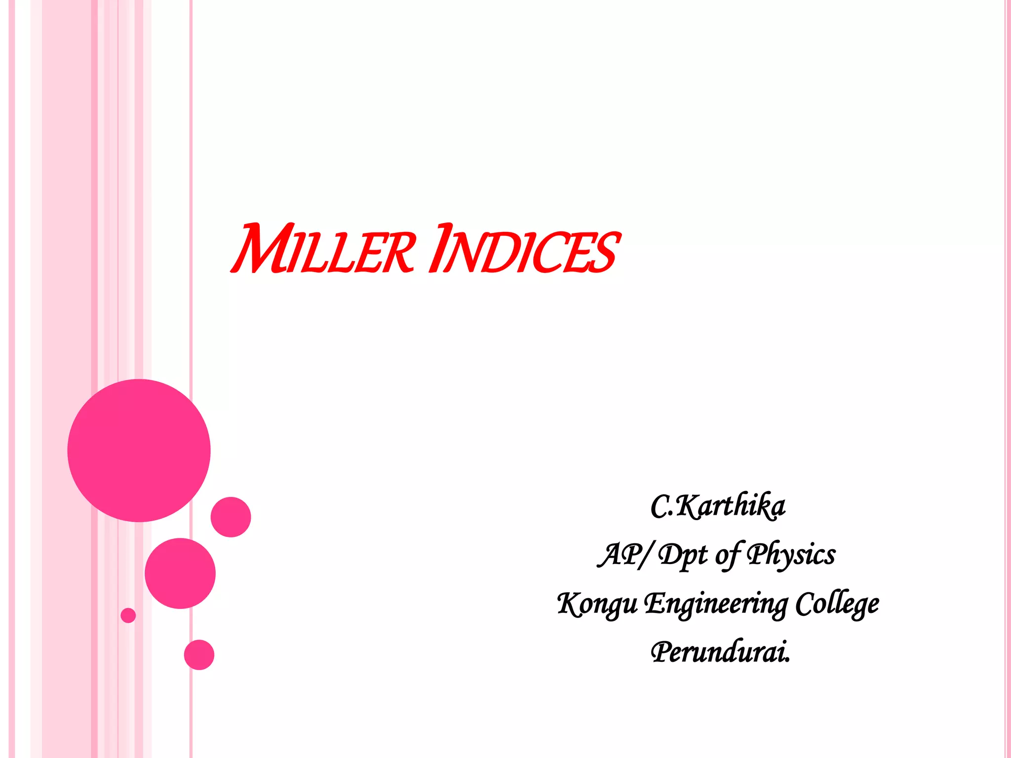 Miller indices | PPT
