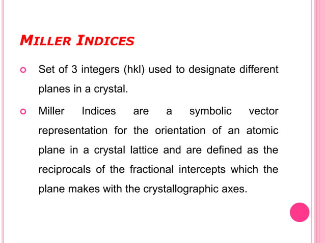 Miller indices | PPT