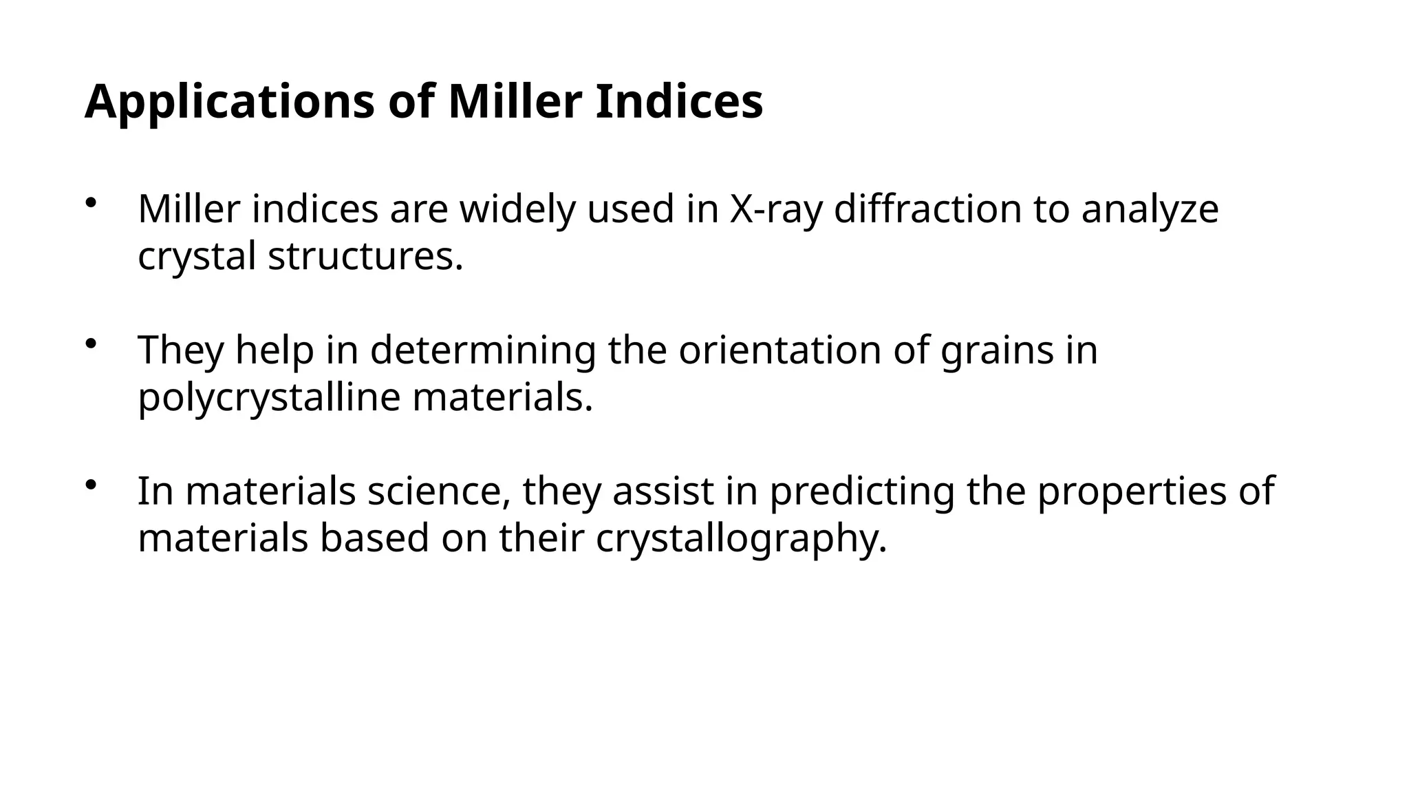 Miller Indices for orientation for crystal structure | PPT