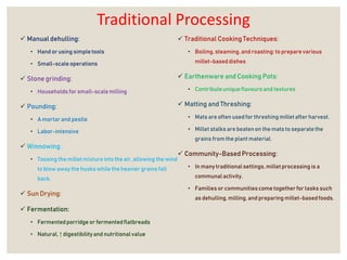 Millet Processing- Nutrition Effects and Functionalities- Dr. R.B. Modi ...