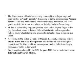 Millets: The Smart Grain Revolution for Sustainable Nutrition, Climate ...