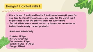 Millets: role, nutrition and use in food- pdf | PDF