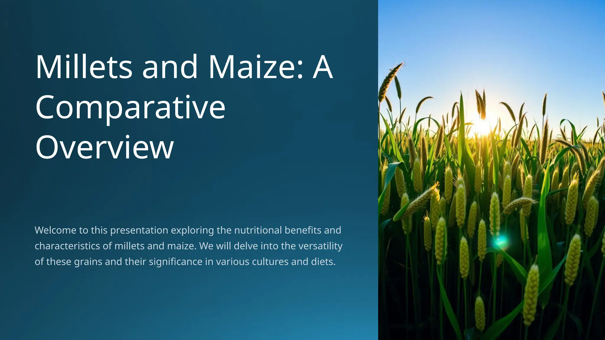 Millets-and-Maize-A-Comparative-Overview.pptx | Healthy Cooking and Eating | Food & Drink