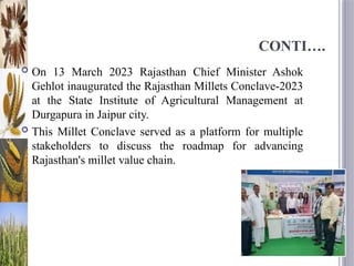 Millets ppt.pptx about millet informatio | PPTX