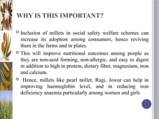 Millets ppt.pptx about millet informatio | PPT