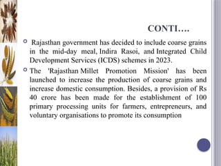 Millets ppt.pptx about millet informatio | PPT