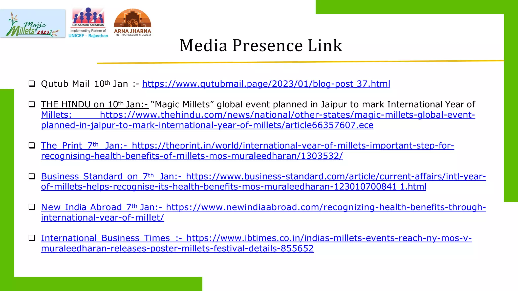 Magic Millets - 2023 | PPT