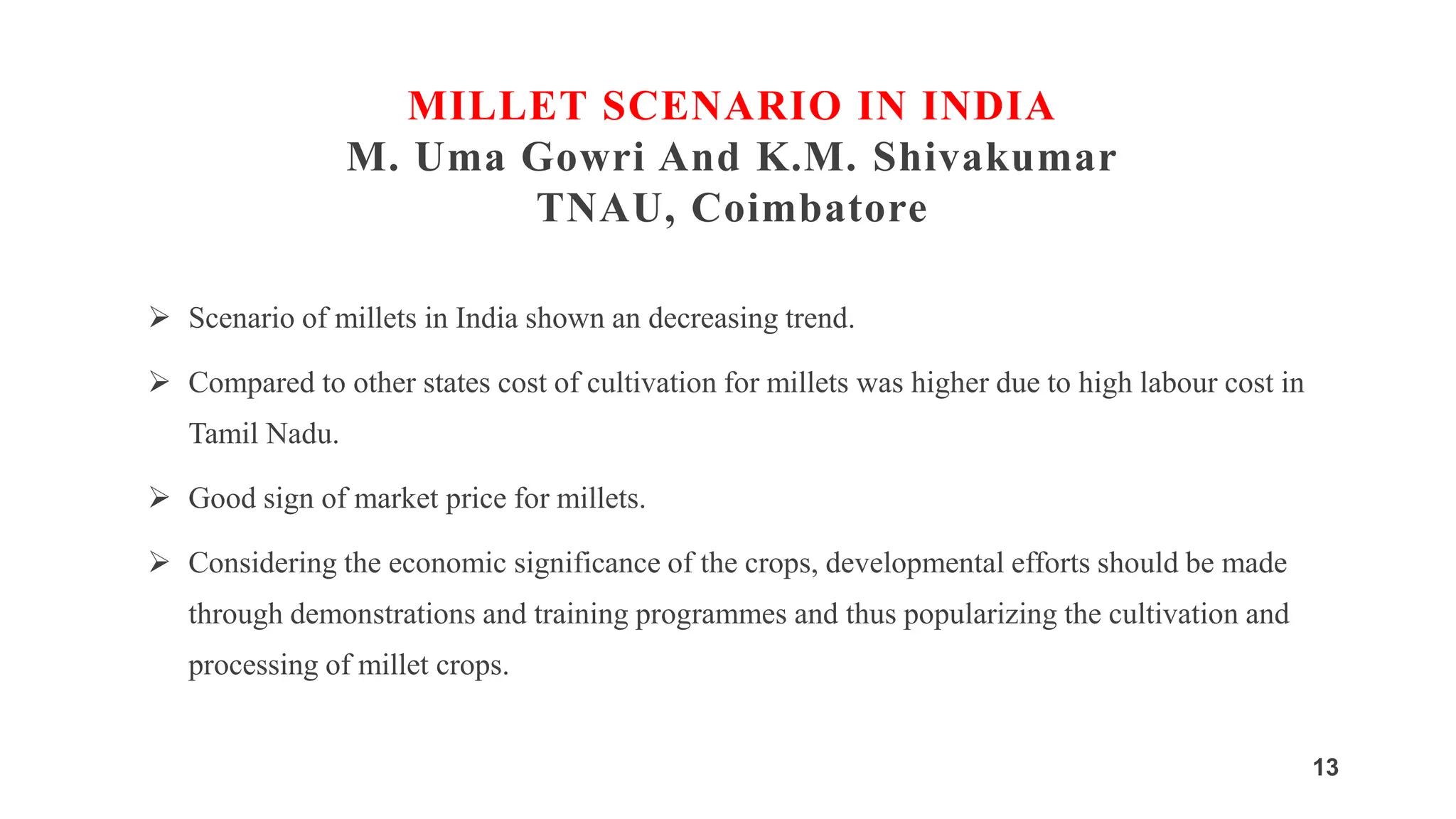 Significances of Millets production in india | PPTX