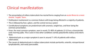 Miliary TB Approach & Management by Dr Sarath MD Medicine | PPTX