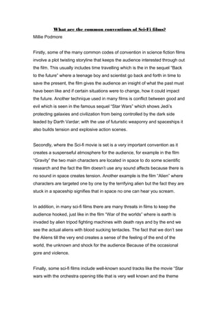 Millie common conventions of sci | DOC