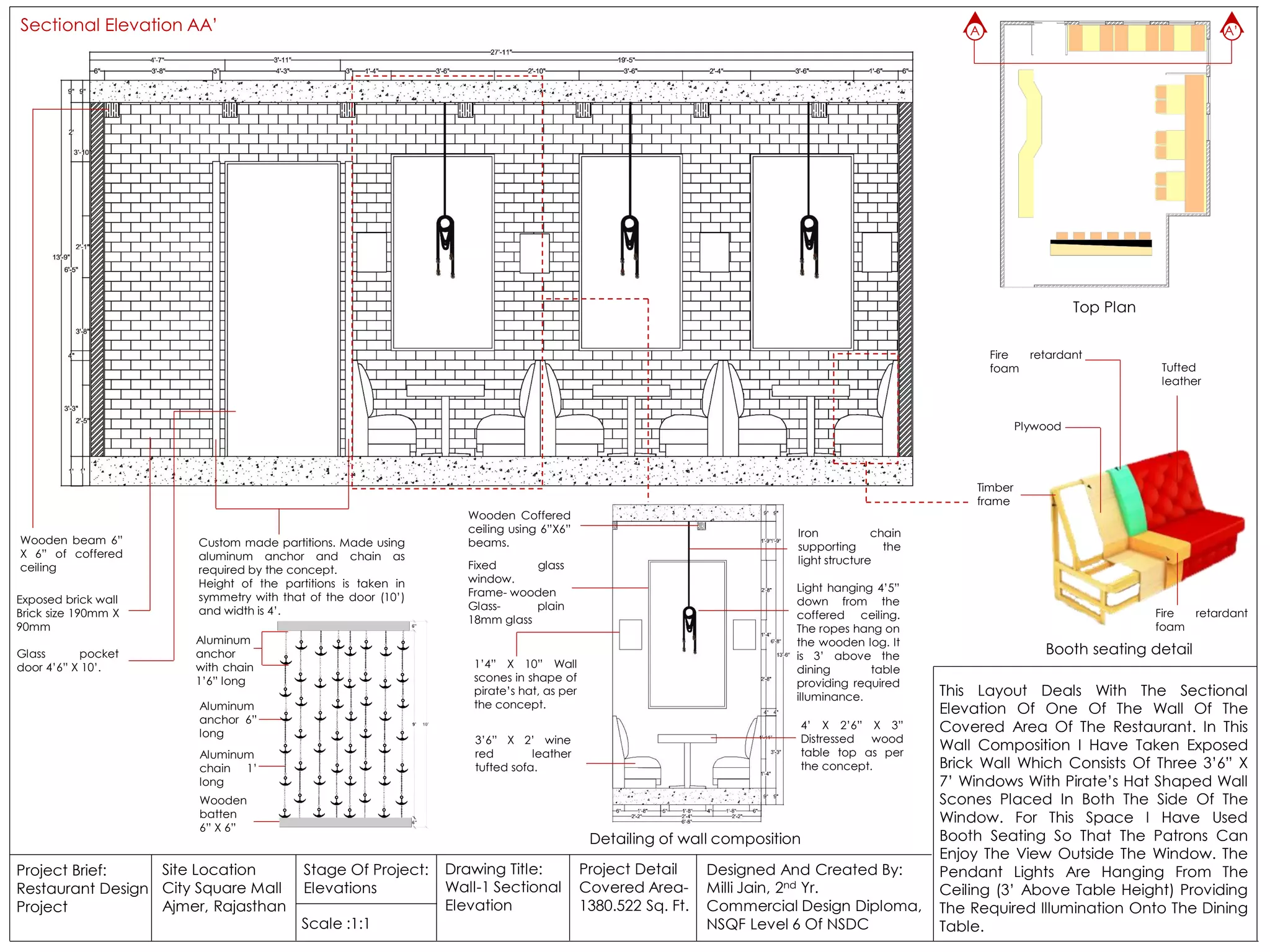 Milli jain (Restaurant Design) Commercial Design, NSQF Level 6 (NSDC) | PDF