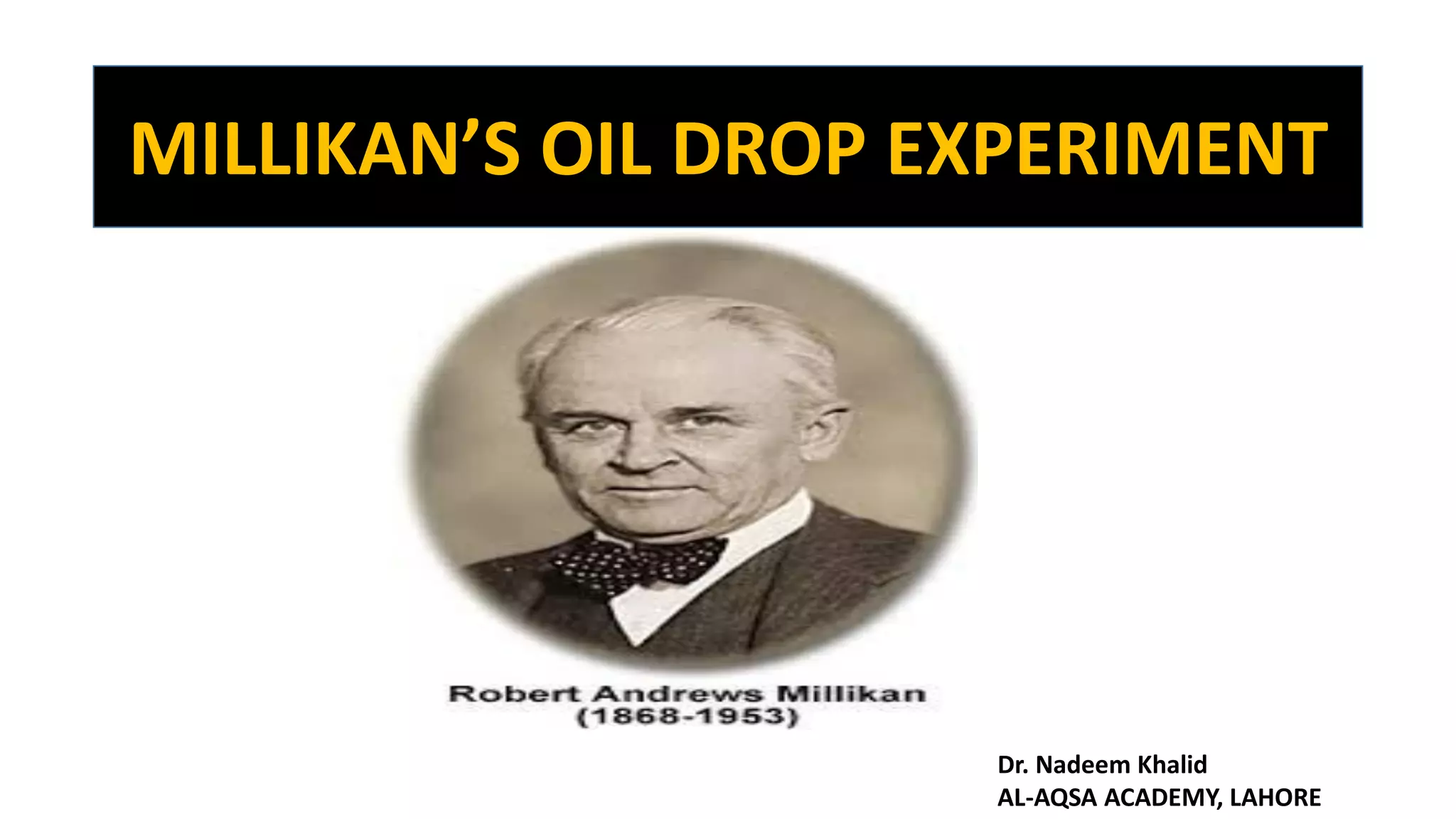 Millikan oil drop experiment | PDF