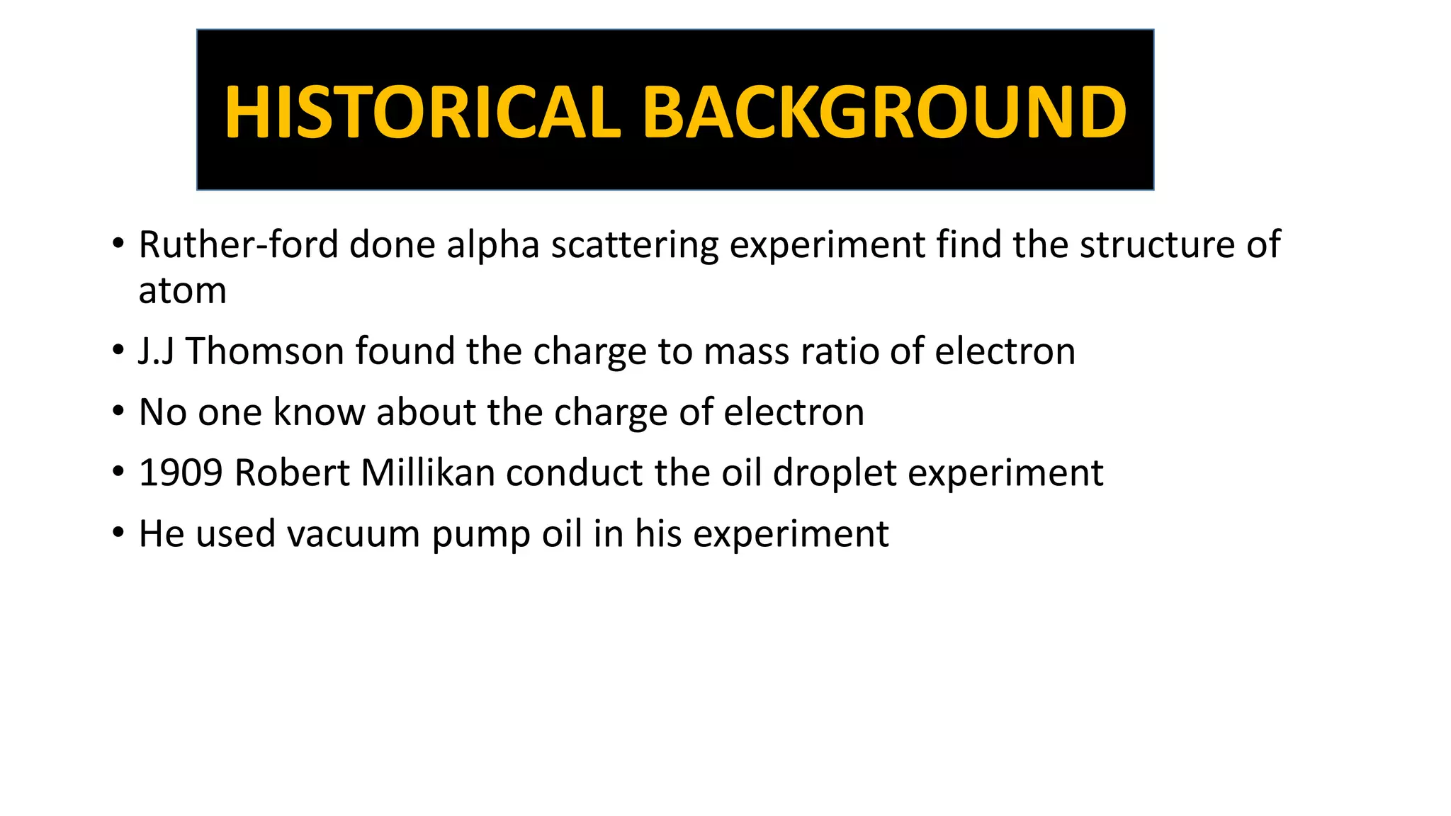 Millikan oil drop experiment | PDF