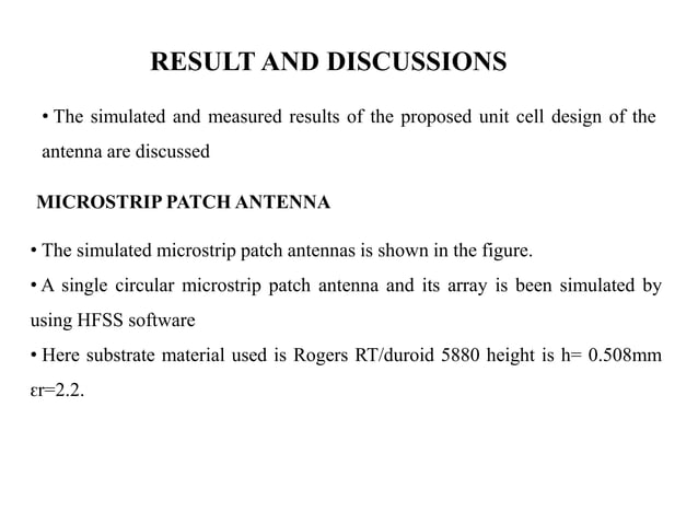Millimeter wave circular microstrip Patch antenna for 5 g applications | PPTX