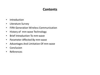 Millimeter wave mobile communication for 5G cellular. | PPTX