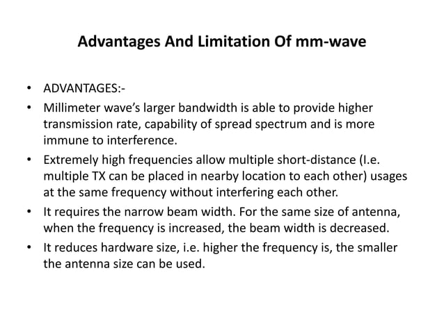 Millimeter wave mobile communication for 5G cellular. | PPTX | Internet ...