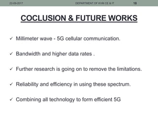 Millimeter wave technology in 5g | PPTX
