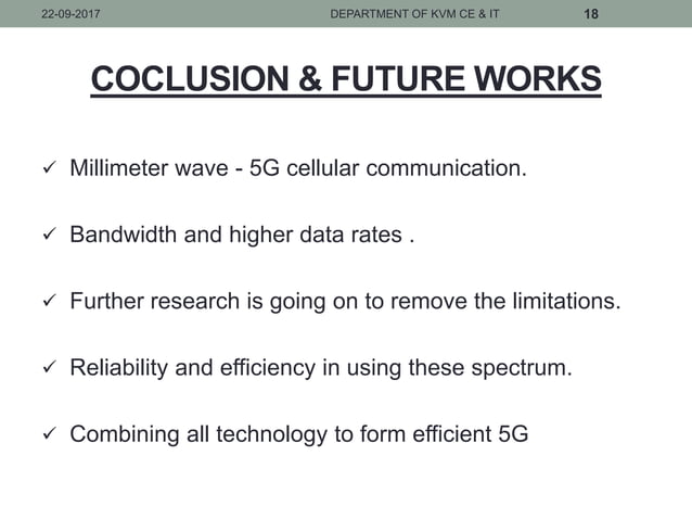 Millimeter wave technology in 5g | PPTX | Computer Networking | Computing
