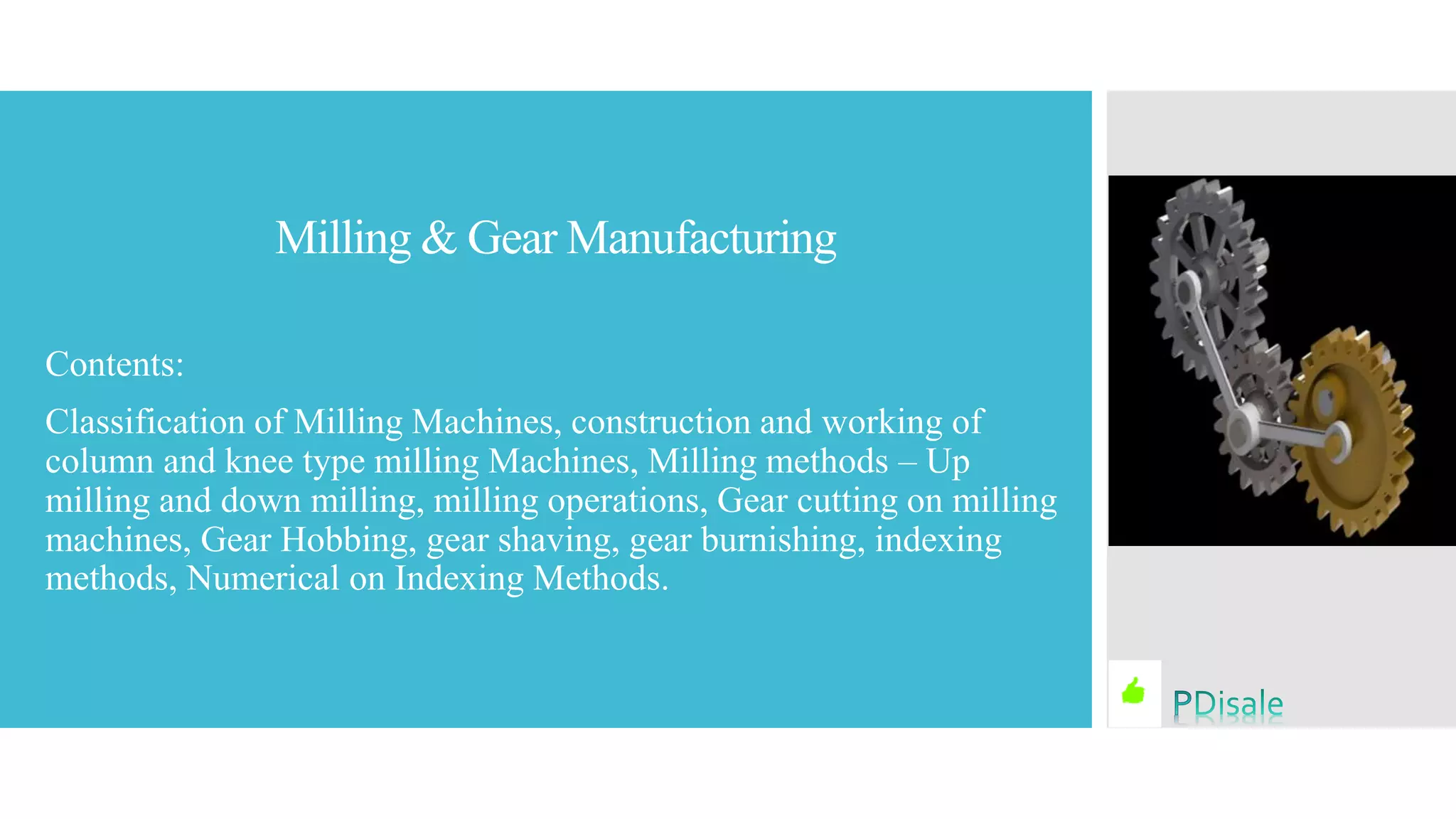 Milling and GearCutting. | PPT