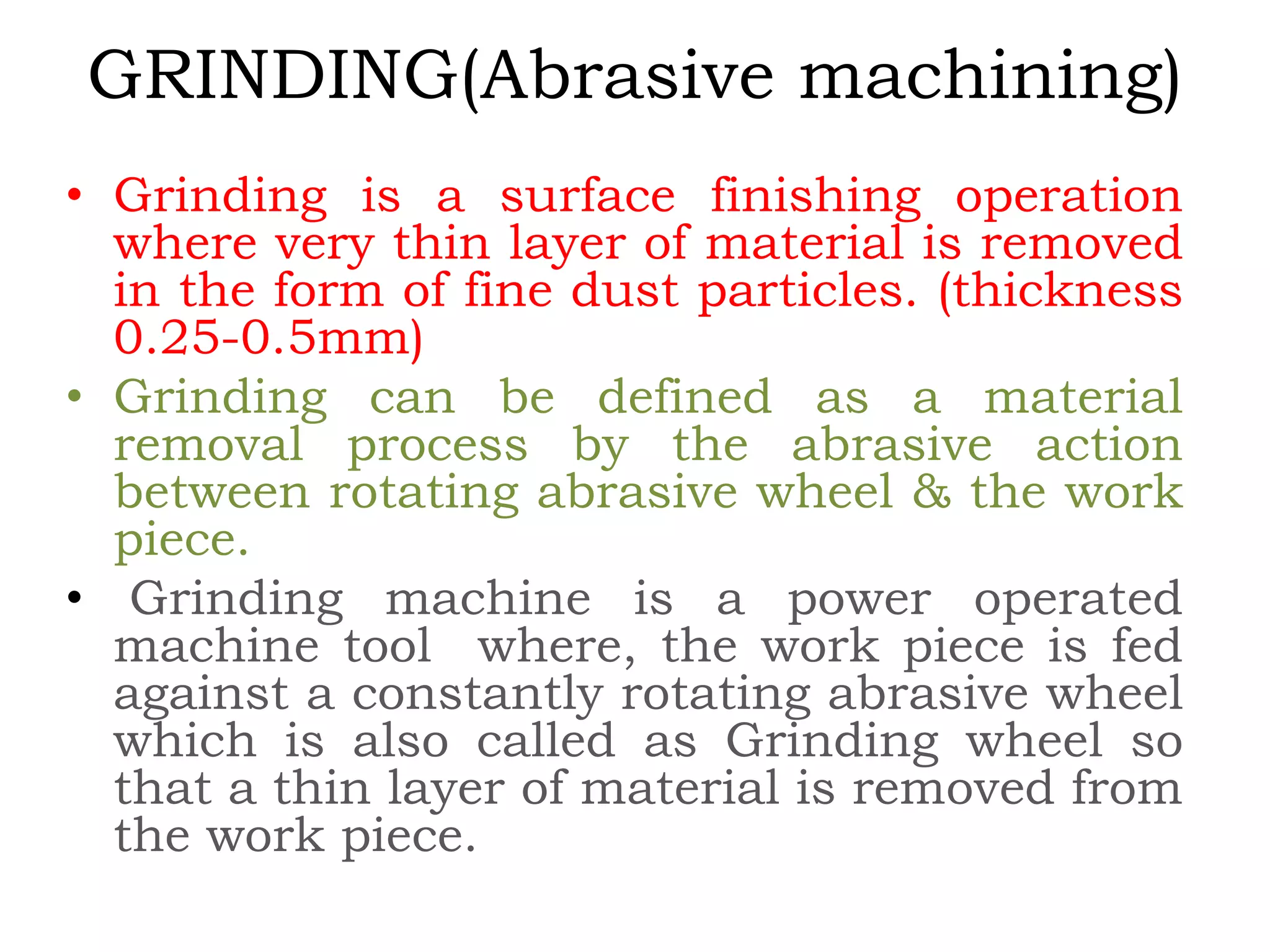 Milling and grinding machines | PPTX