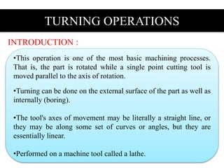 Milling and turning operations | PPTX