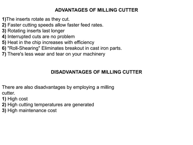 classification and nomenclature of Milling cutter | PPTX