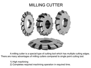 classification and nomenclature of Milling cutter | PPTX