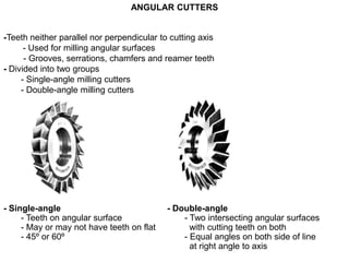 classification and nomenclature of Milling cutter | PPTX