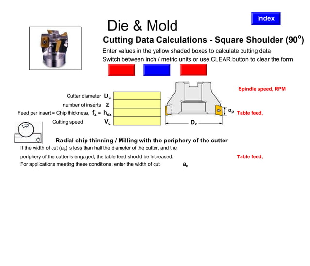 Milling cutting data_calculator_2012 (1) | PDF | Woodworking | Arts and ...