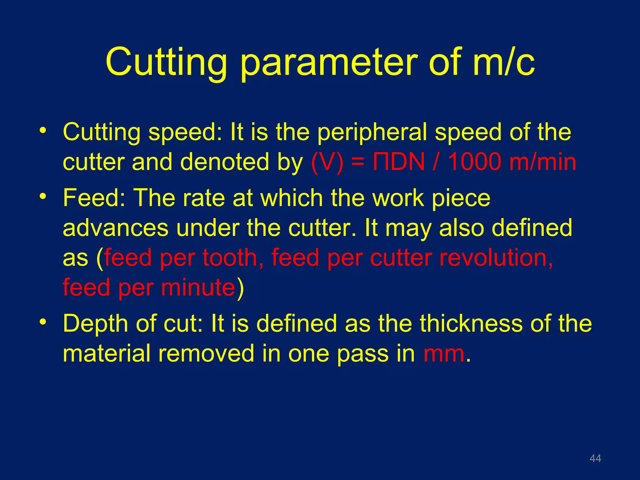 Milling & Gear Cutting | PPT
