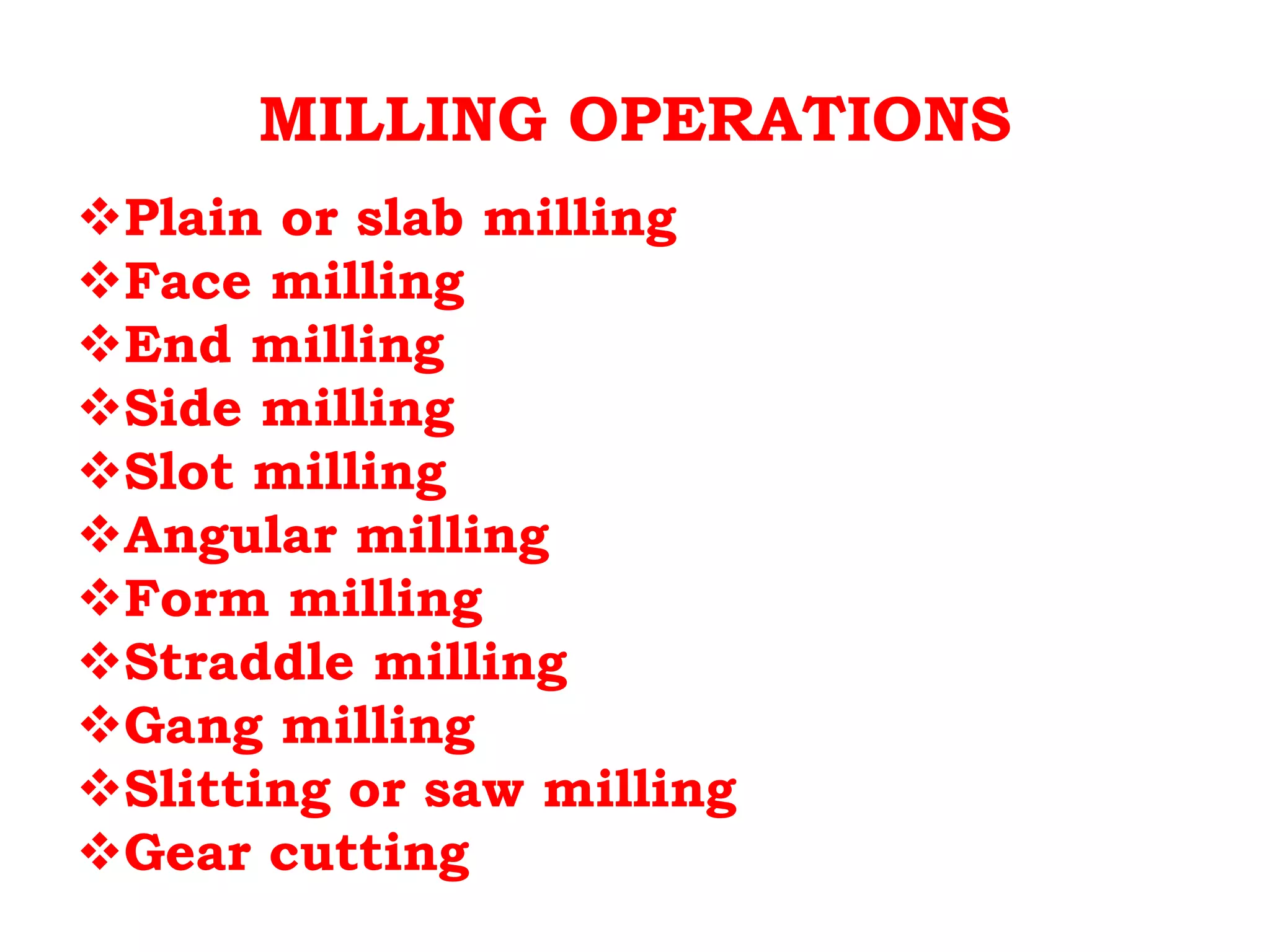 Milling machine-types-operations..etc..from L.NARAYANAN,M.E.,AP.MECH