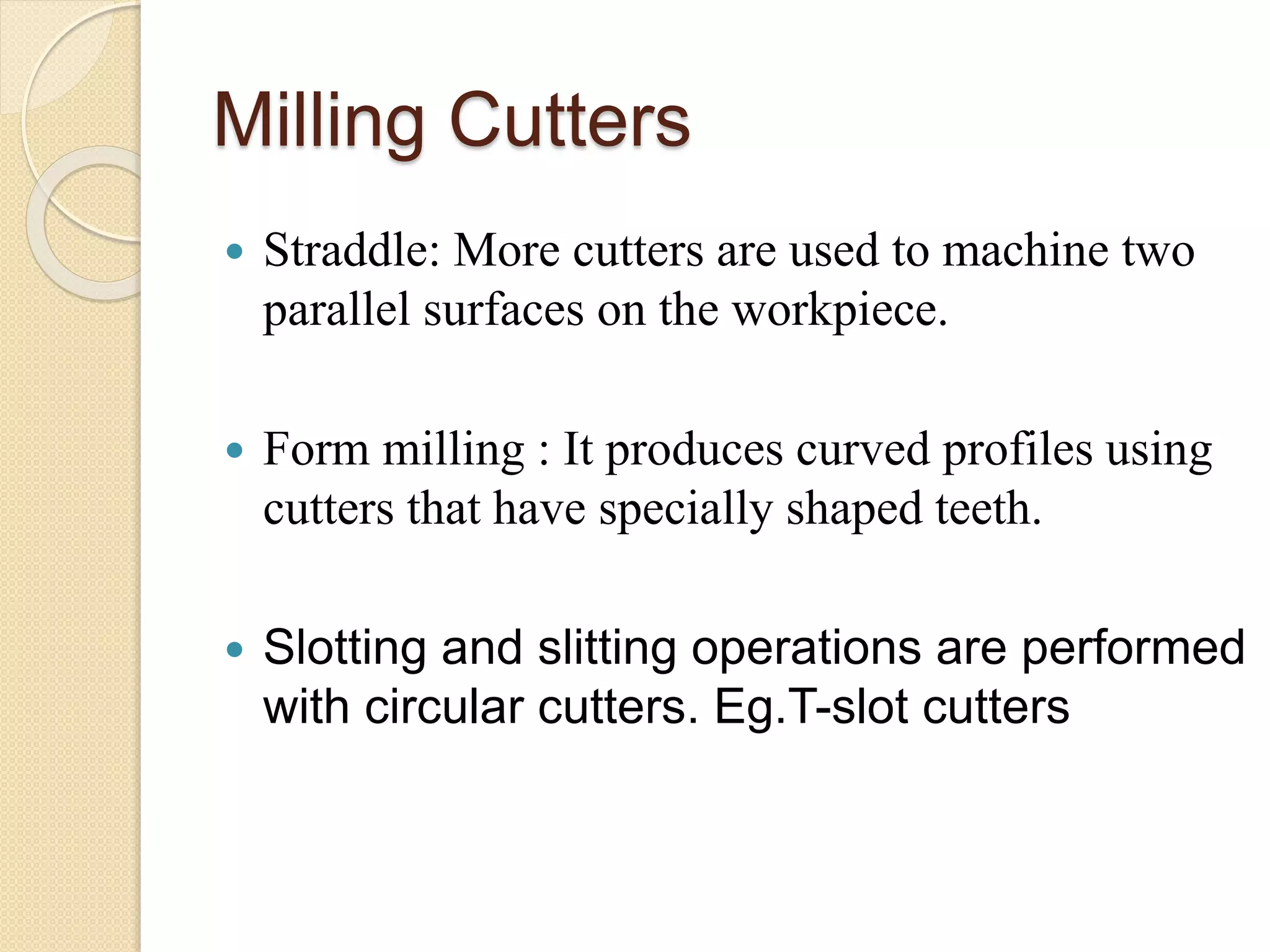 Milling machines | PPTX