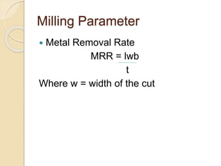 Milling machines | PPTX
