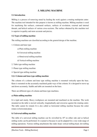 milling machine different operation in millling operation and different ...