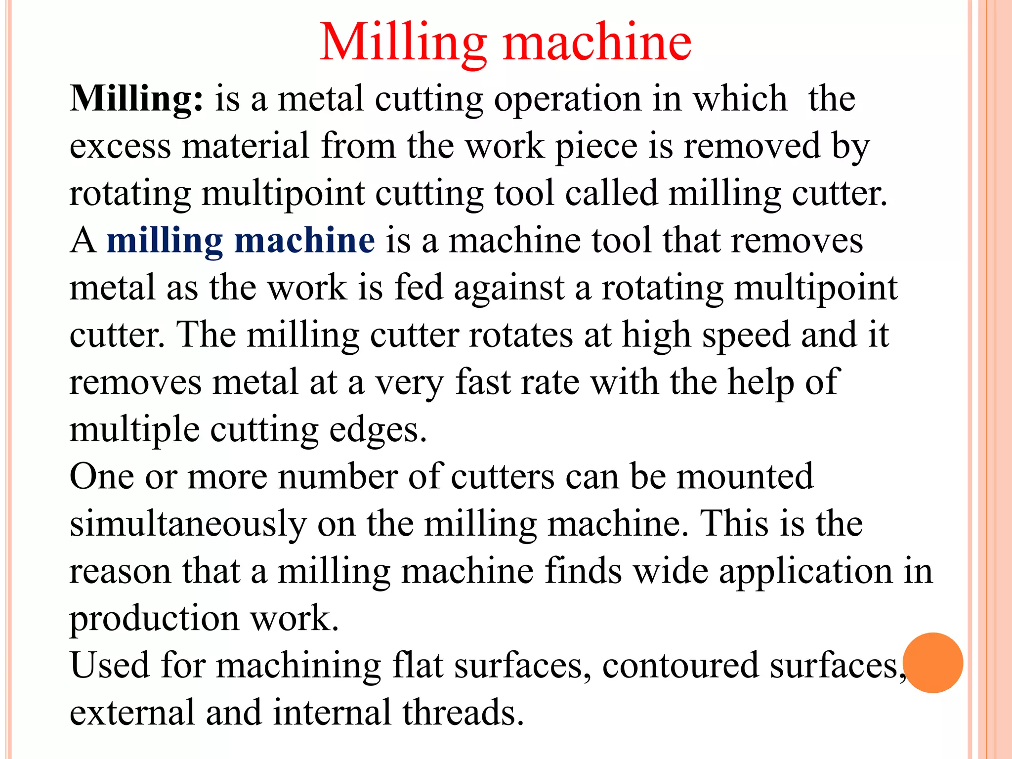 Milling machine(husain) | PPTX