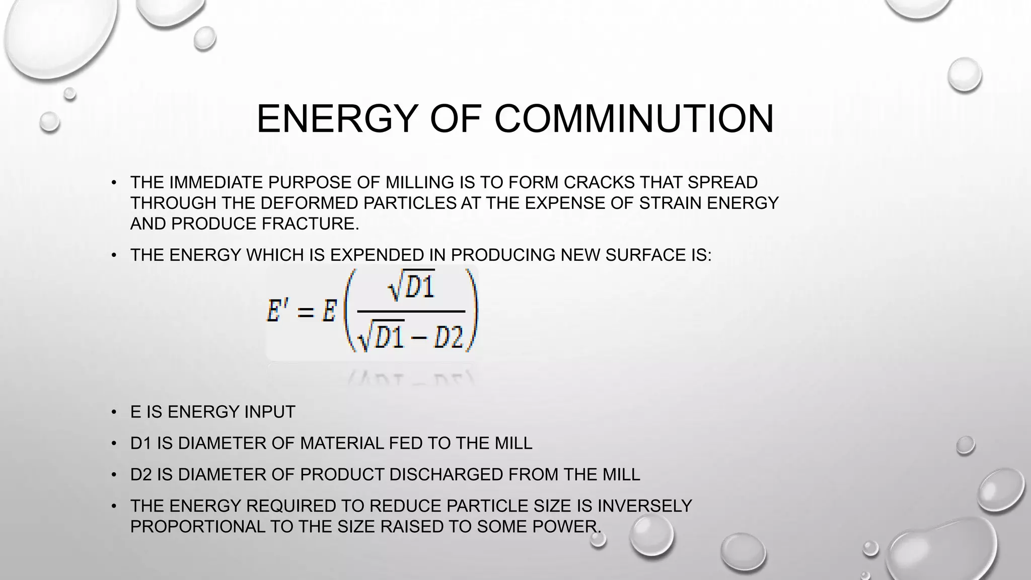 Milling or comminution | PPTX