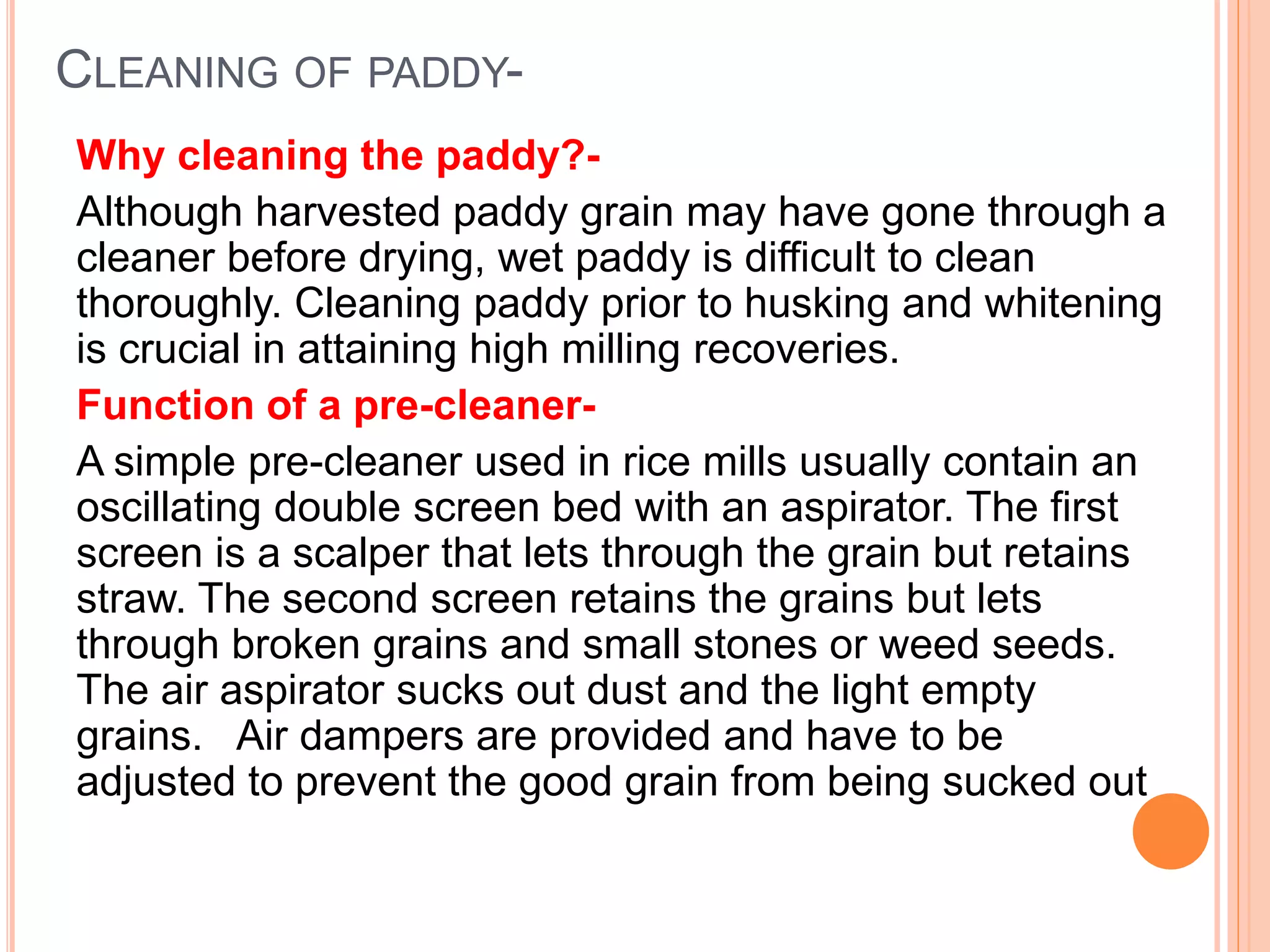 Milling process ( RICE & DAL ) | PPTX