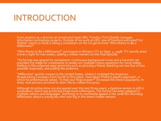 A Short and Lucrative History of Who Wants to Be a Millionaire? | PPT