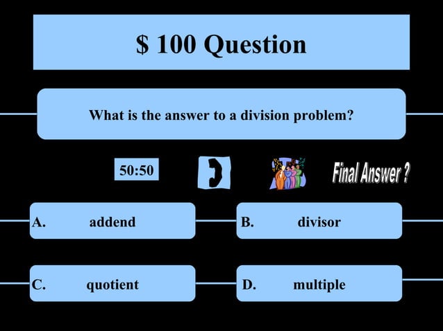 Millionaire 5th grade math | PPT