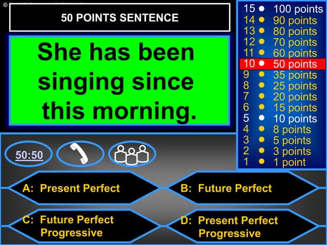 Verb Tenses (Powerpoint Game - Who Wants To Be A Millionaire) | PPTX