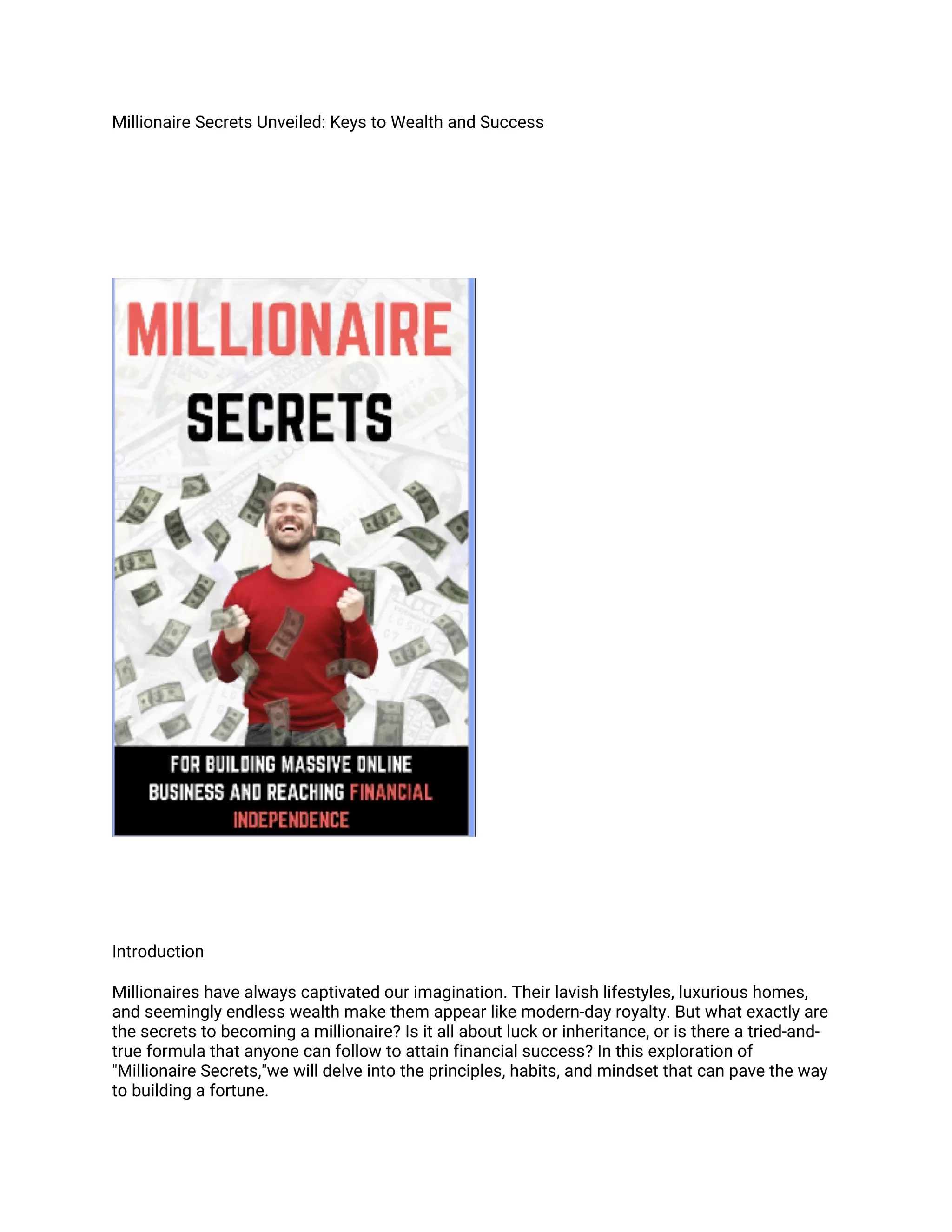 Millionaire Secret pdf | PDF