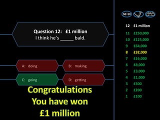 Millionaire verbs | PPT