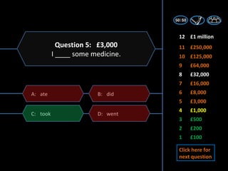 Millionaire verbs | PPT