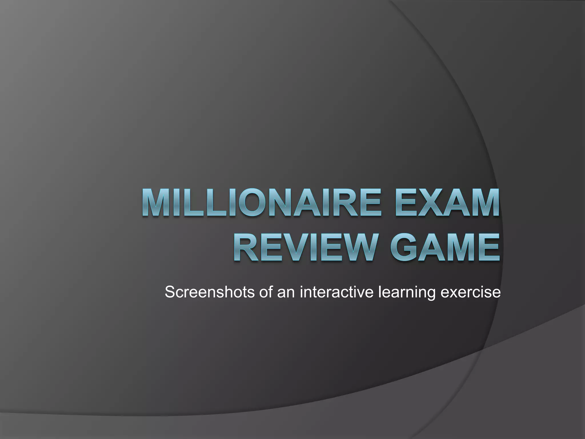 Millionaire game screen shots | PPTX