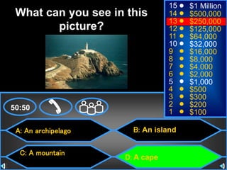 Millionnaire landforms quiz | PPTX
