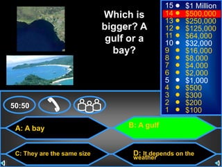 Millionnaire landforms quiz | PPTX