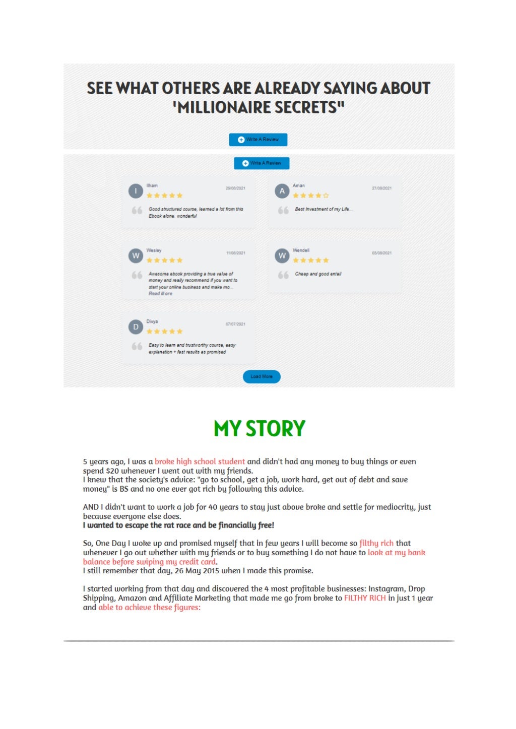 MILLIONAIRE SECRETS | PDF