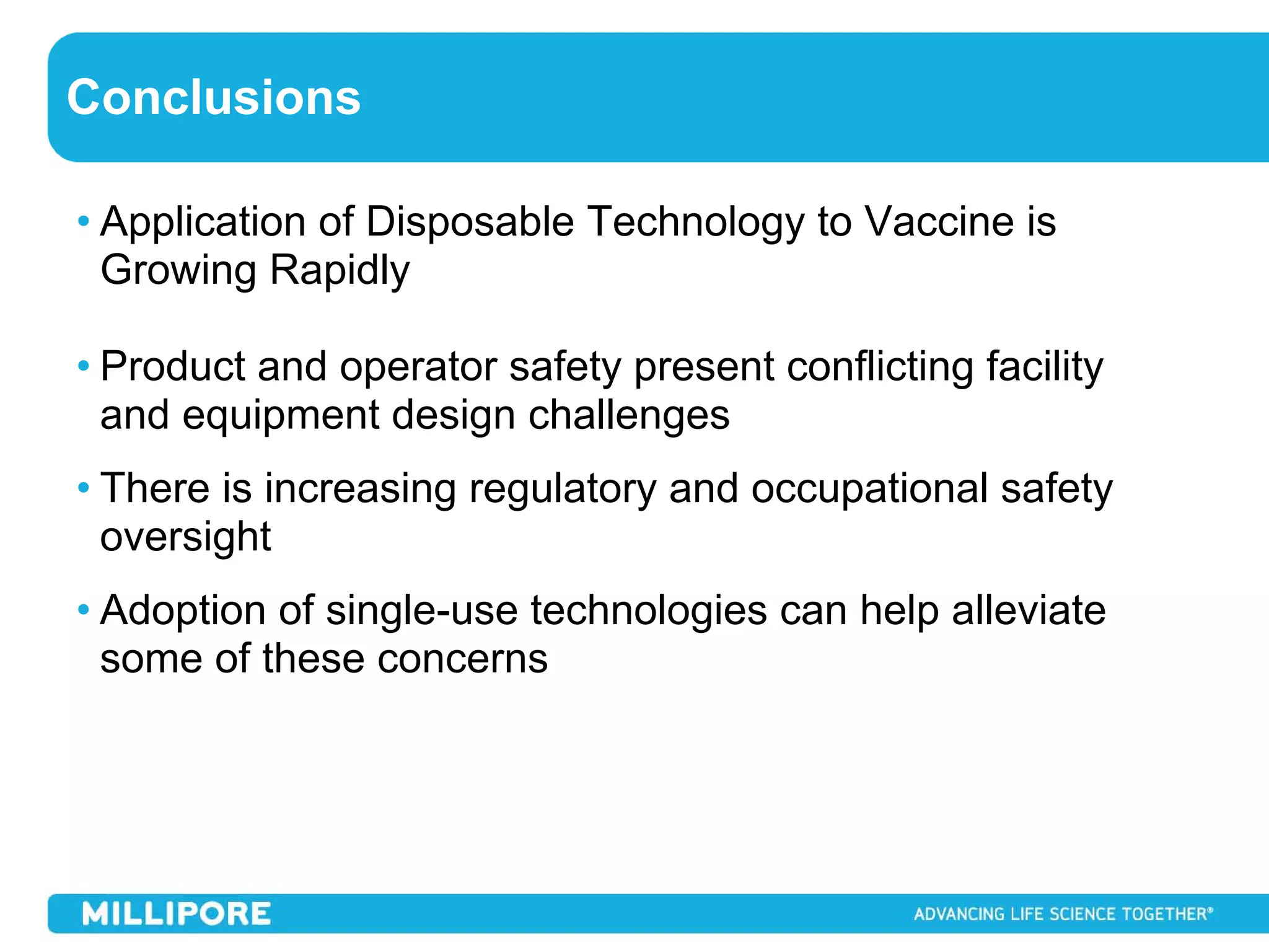 Use of single-use technology in Aseptic processing of vaccines ...