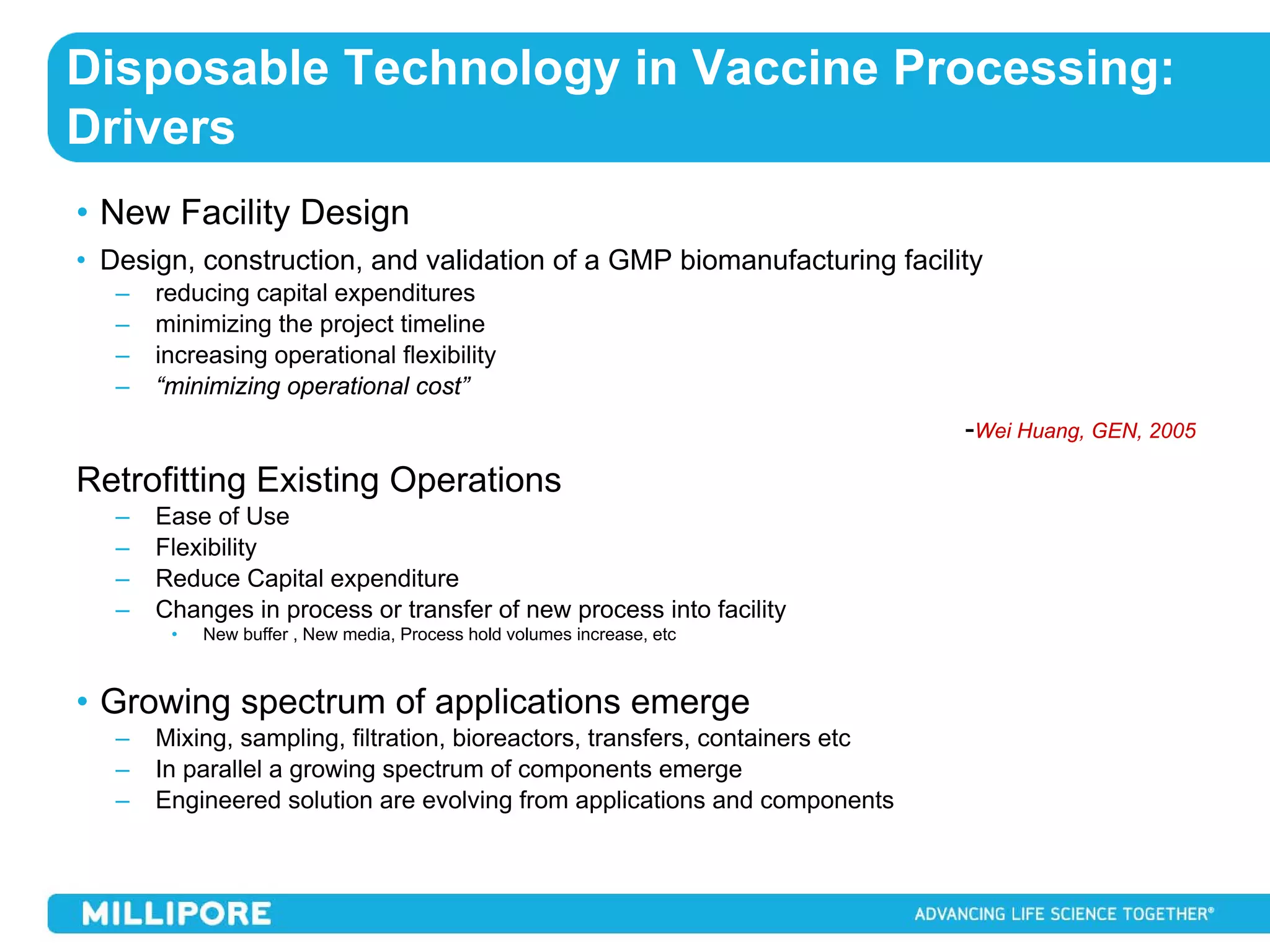 Use of single-use technology in Aseptic processing of vaccines ...